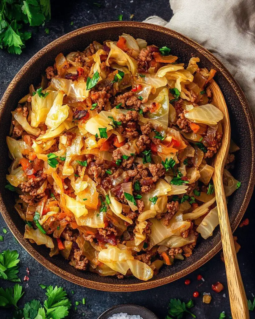 Ground Beef and Fried Cabbage