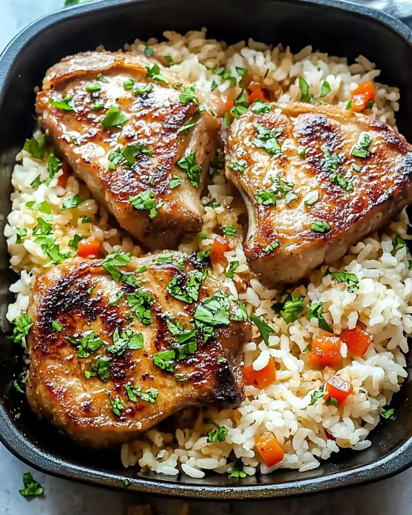 Baked Pork Chops and Rice
