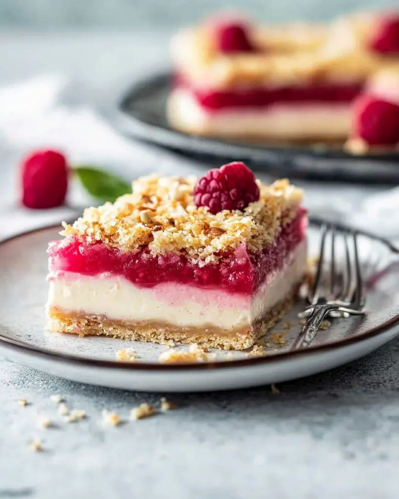 Layered Rhubarb Pudding Bars