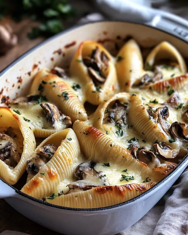 Creamy Garlic Mushroom Stuffed Shells